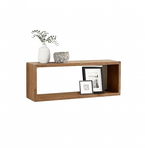 מדף צף מלבן עץ מלא טבעי | מדפים מעמדים ומתלים | ריהוט משלים | הום און ליין